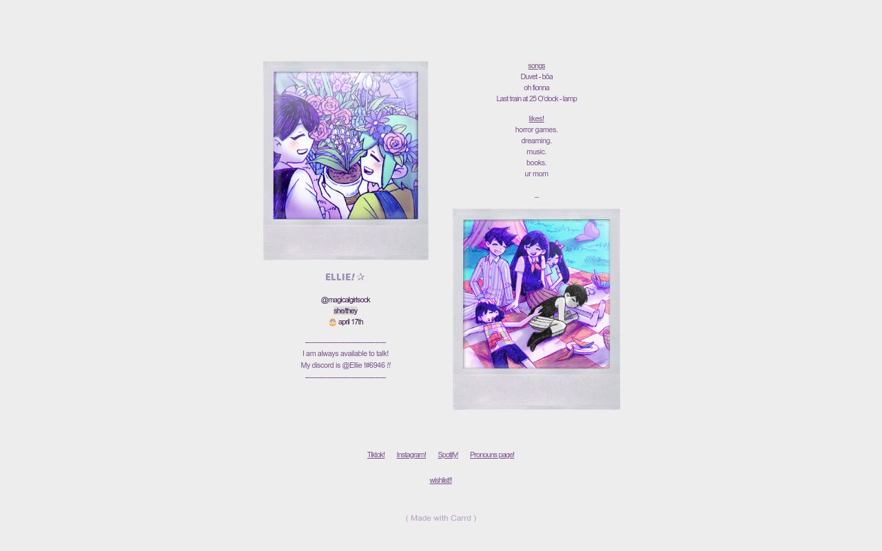 Magicalgirlsock’s carrd